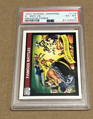 1990 Marvel Universe Famous Battles X-Men vs Freedom Force #118 PSA 6 ...