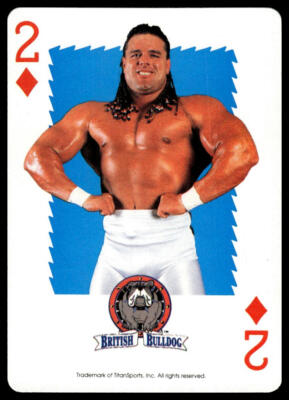 1991 WWF Playing Cards British Bulldog Two 2 of Diamonds | eBay
