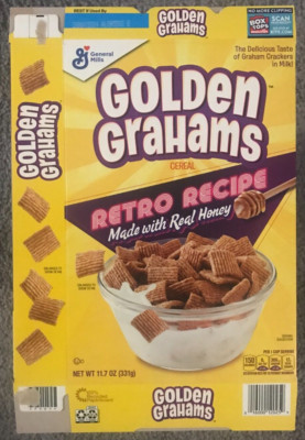 EMPTY Golden Grahams Retro Recipe Made With Real Honey Cereal Box ...