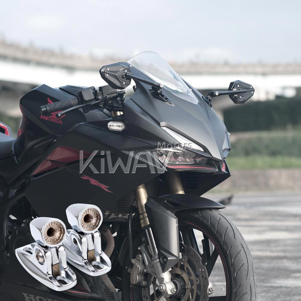 ViperII Black Mirrors with Chrome Base for Yamaha R125 (YZF-R125) 08-09 ...