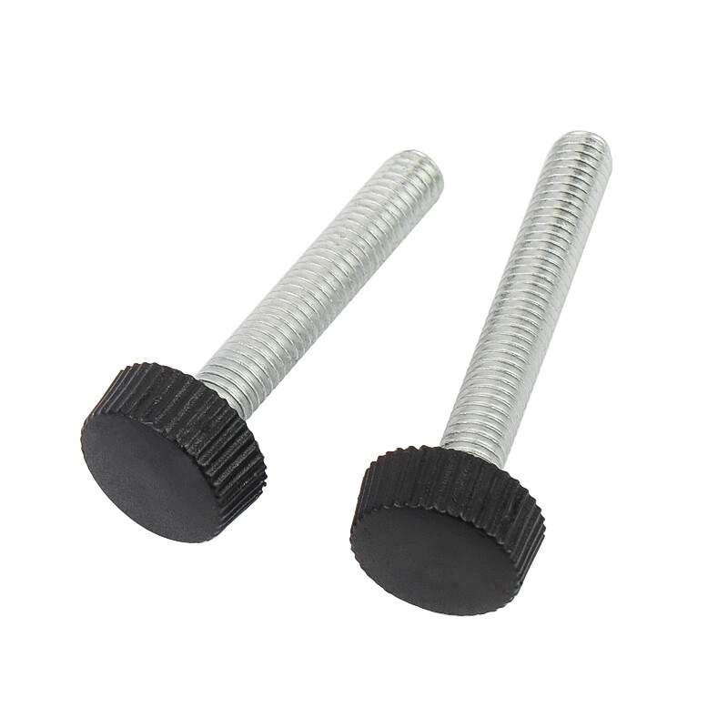 Galvanized Steel Black Plastic Round Head Knurled Thumb Screw M3 M4 M5 ...