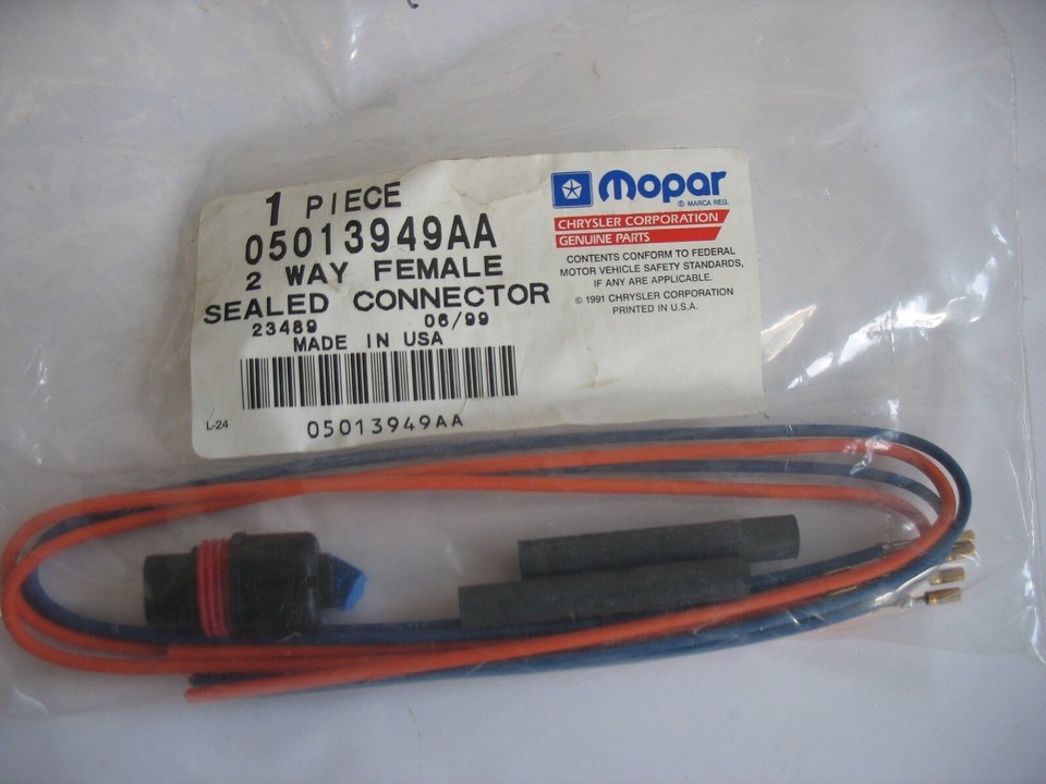 NOS GENUINE Mopar 2-Way FEMALE SEALED Connector Wiring Pigtail ...