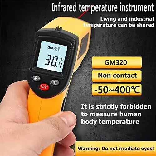Digital Thermometer Infrared Gun IR Laser LCD Temperature Non-Contact ...