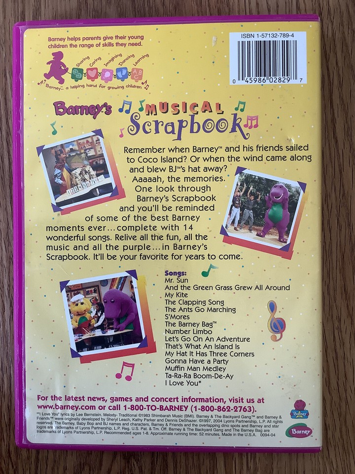 Barney - Barneys Musical Scrapbook (DVD, 2006) 45986028297 | eBay