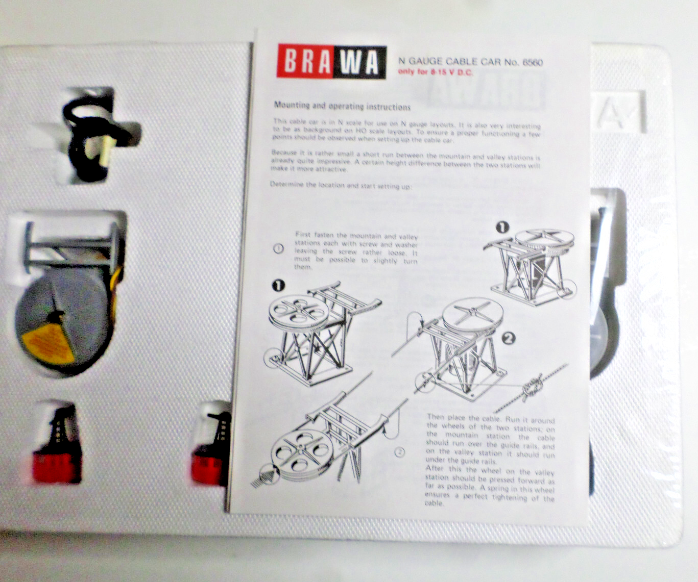 BRAWA 6560 Scale N Complete Cable Car 4 Gondolas NOS | eBay
