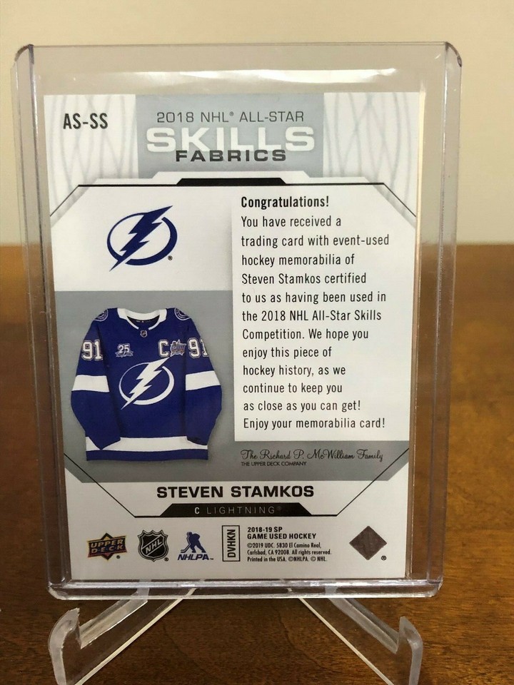 2018-19 Steven Stamkos SP Game Used All Star Skills Fabrics Jsy | eBay