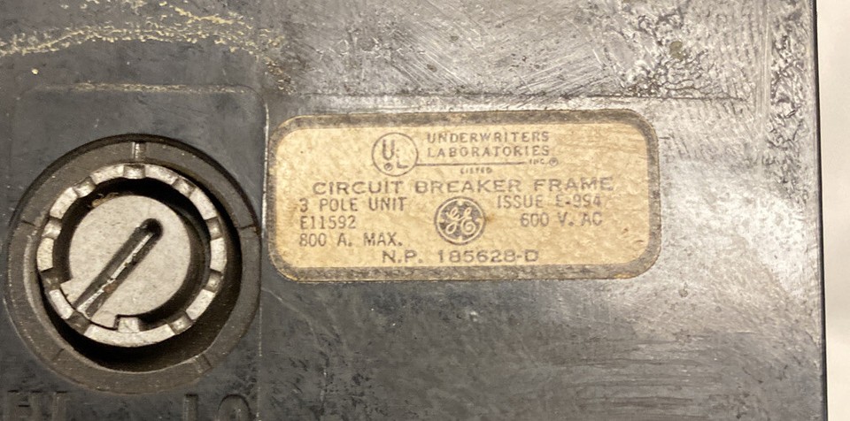 GE,E11592 185628-D,Circuit Breaker Frame 800AMP 600V 3 Pole | eBay