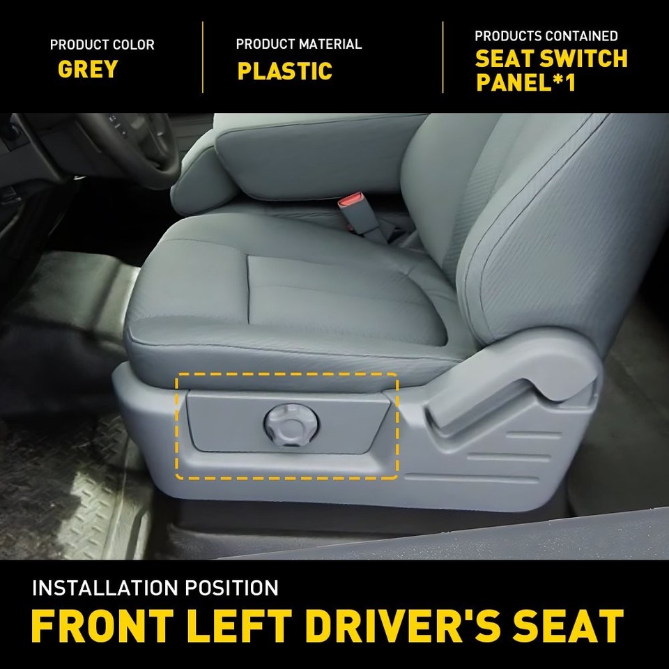 Driver Seat Switch Housing Trim Bezel Panel Gray For 2011 12-2014 Ford ...