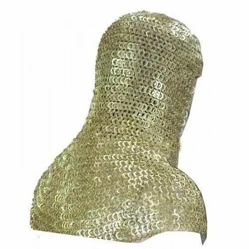 Medieval Armor Brass Chain Mail Hood Riveted Chainmail Coif Reenactment ...