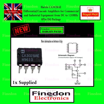 Harris CA3028AE CA3028 Differential Cascode Amplifier from DC to 120MHz ...