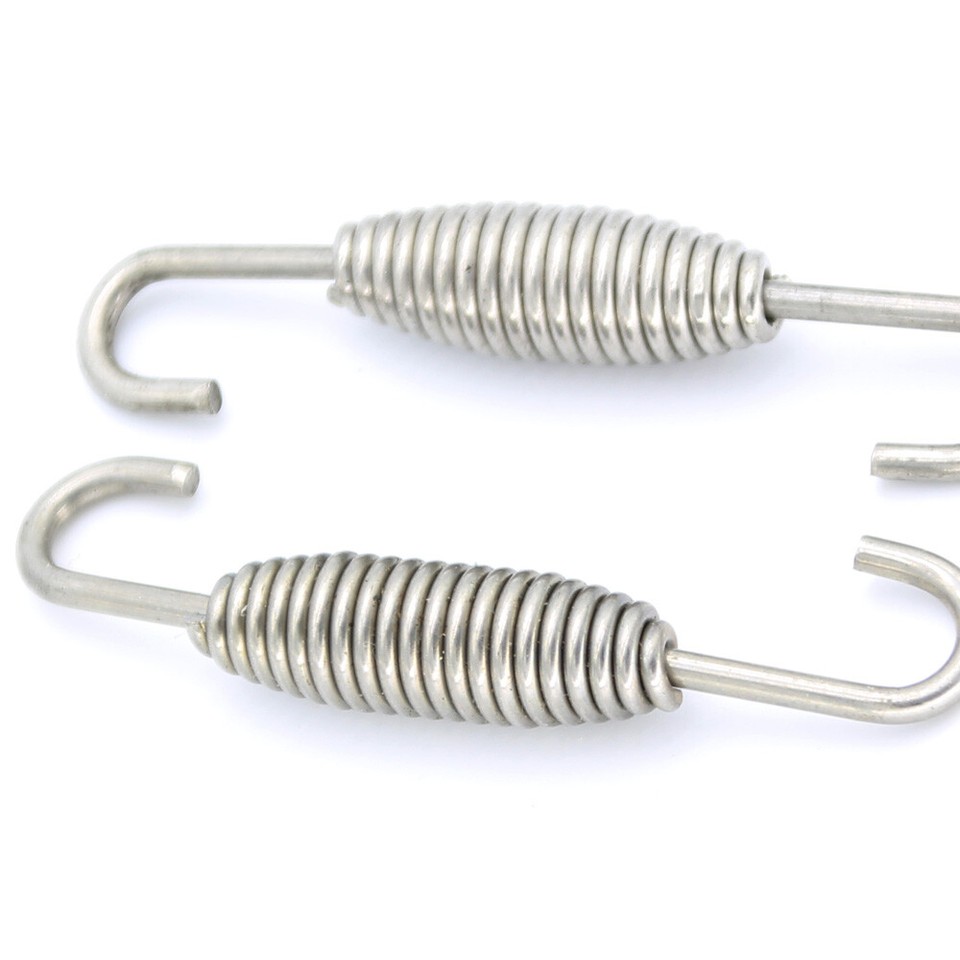 4PC UNIVERSAL STAINLESS STEEL MOTORCYCLE BIKE EXHAUST SPRINGS PIPE ...