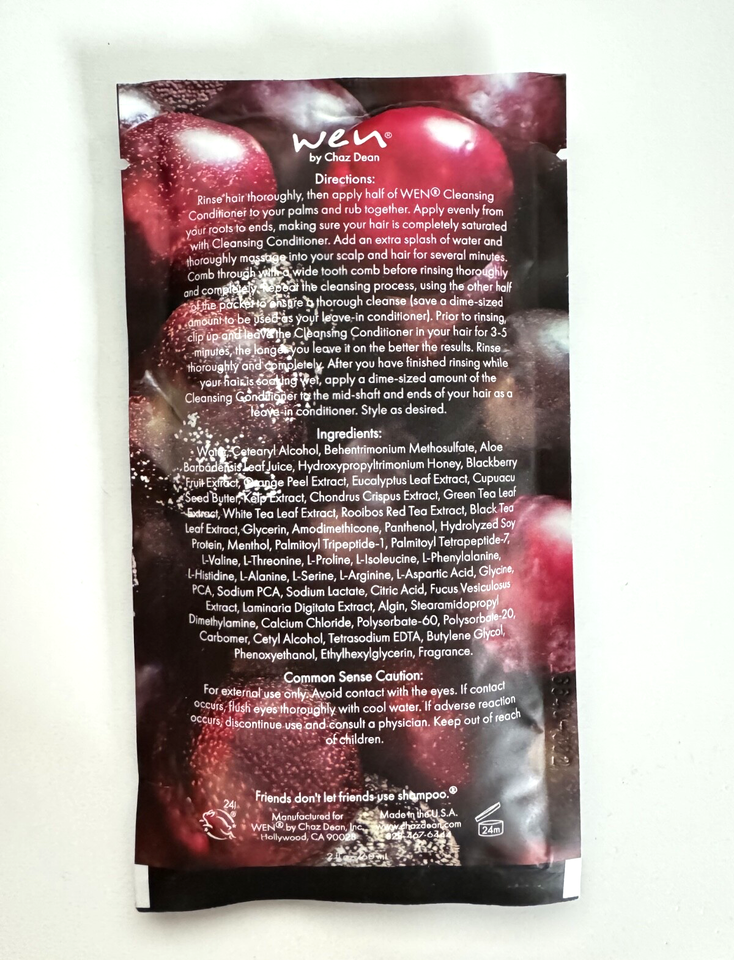 WEN Chaz Dean Winter Sugar Plum Cleansing Conditioner 2 Oz Packets - 3 ...