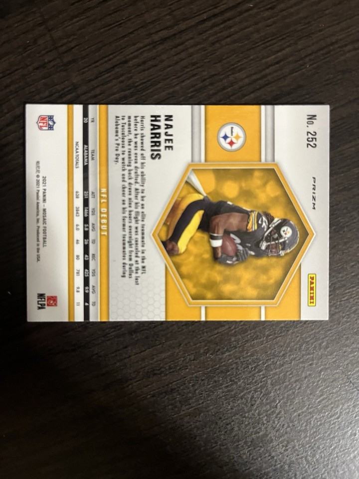 2021 Panini Mosaic - NFL Debut Najee Harris #252 Reactive Blue Mosaic ...