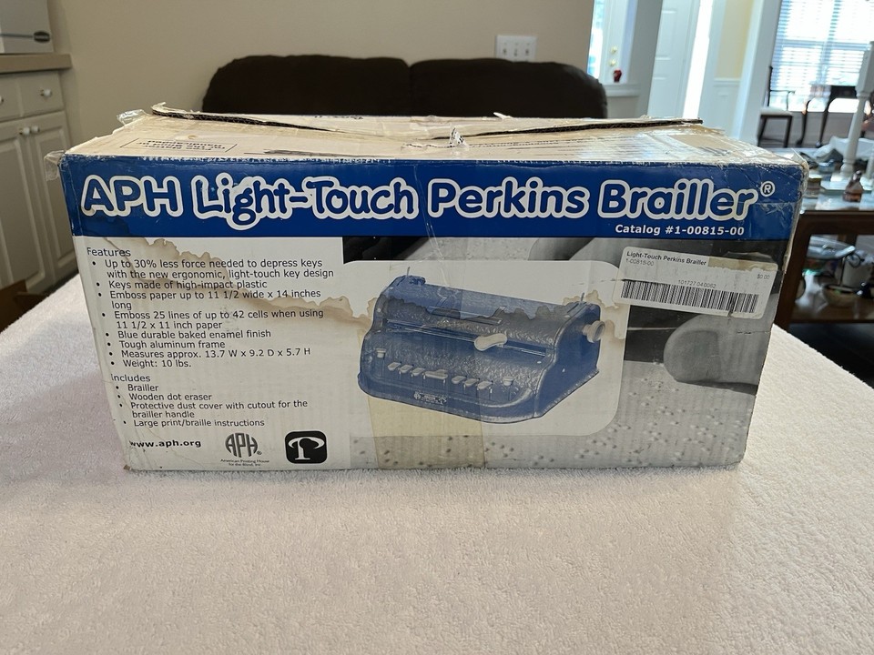APH Light-Touch Perkins Brailler Blue Original Box and Manual 1-00815 ...