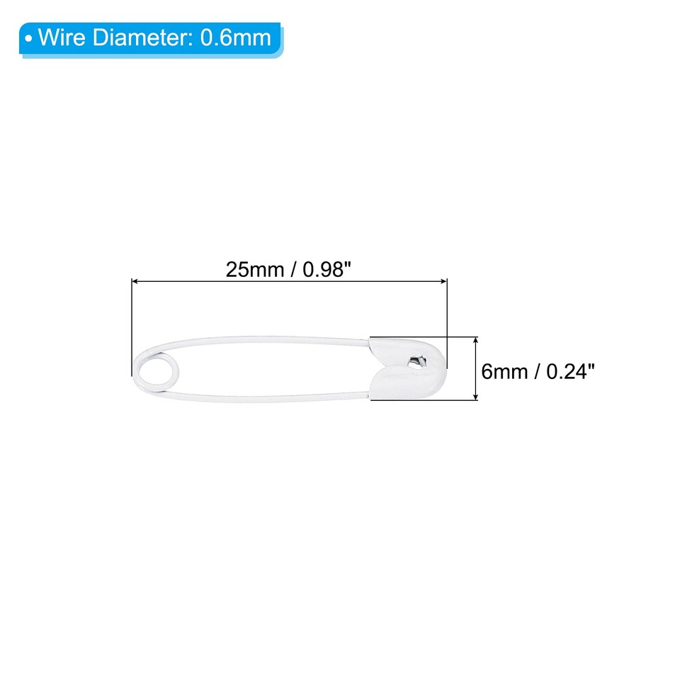 Safety Pins 0.98 Inch Metal Small Sewing Pins White 100Pcs | eBay