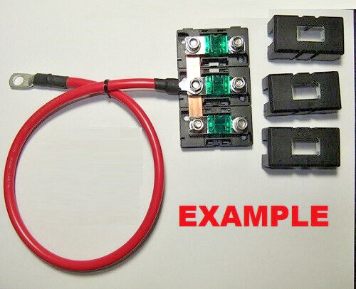 ANS TRIPLE Fuse Block with 3 - 30A Fuses & 18" 6ga power cable 5/16 ...