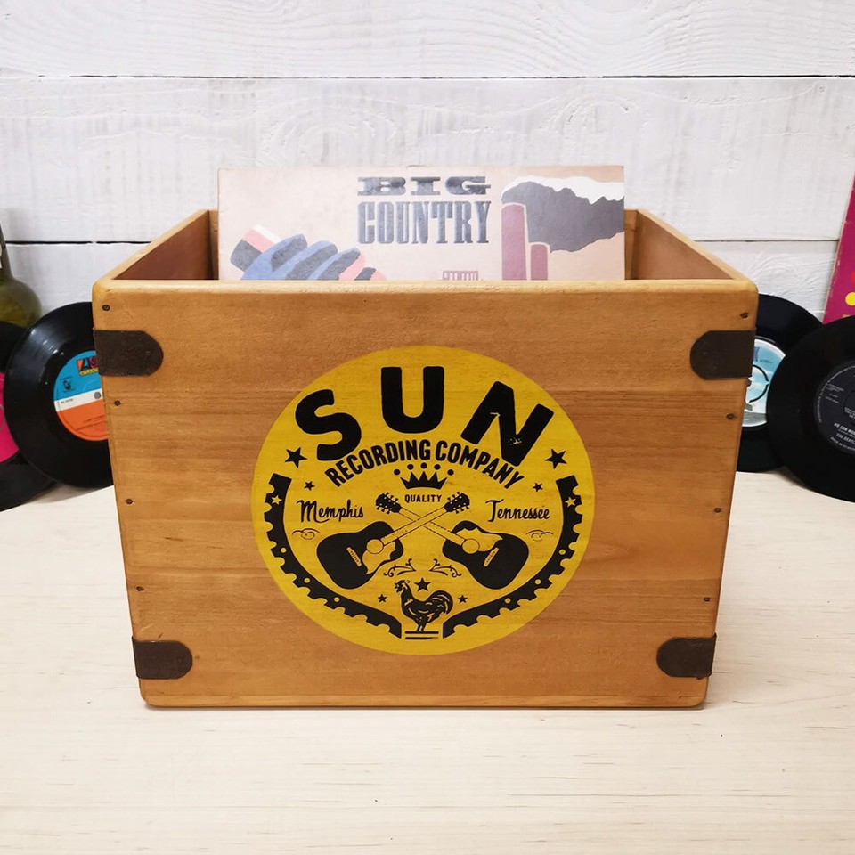 Retro Record Box 12" Vintage Wooden Handcrafted Album Crate For LP ...