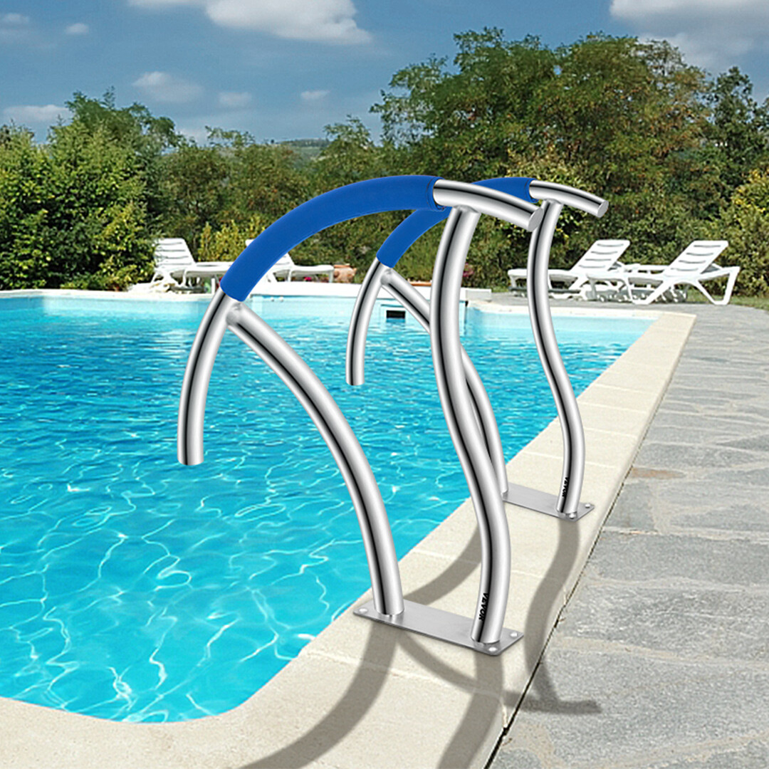2pcs 304 Stainless Steel Inground Swimming Pool Hand Rail Rustproof ...