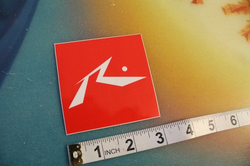 RUSTY R dot bright NEON RED and white 3" square Vintage Surfing Decal ...