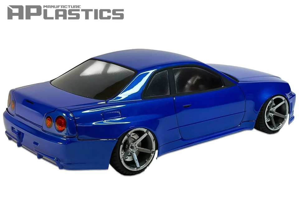 UNPAINTED RC Body Car Drift Touring 1:10 Nissan Skyline R34 GTR ...