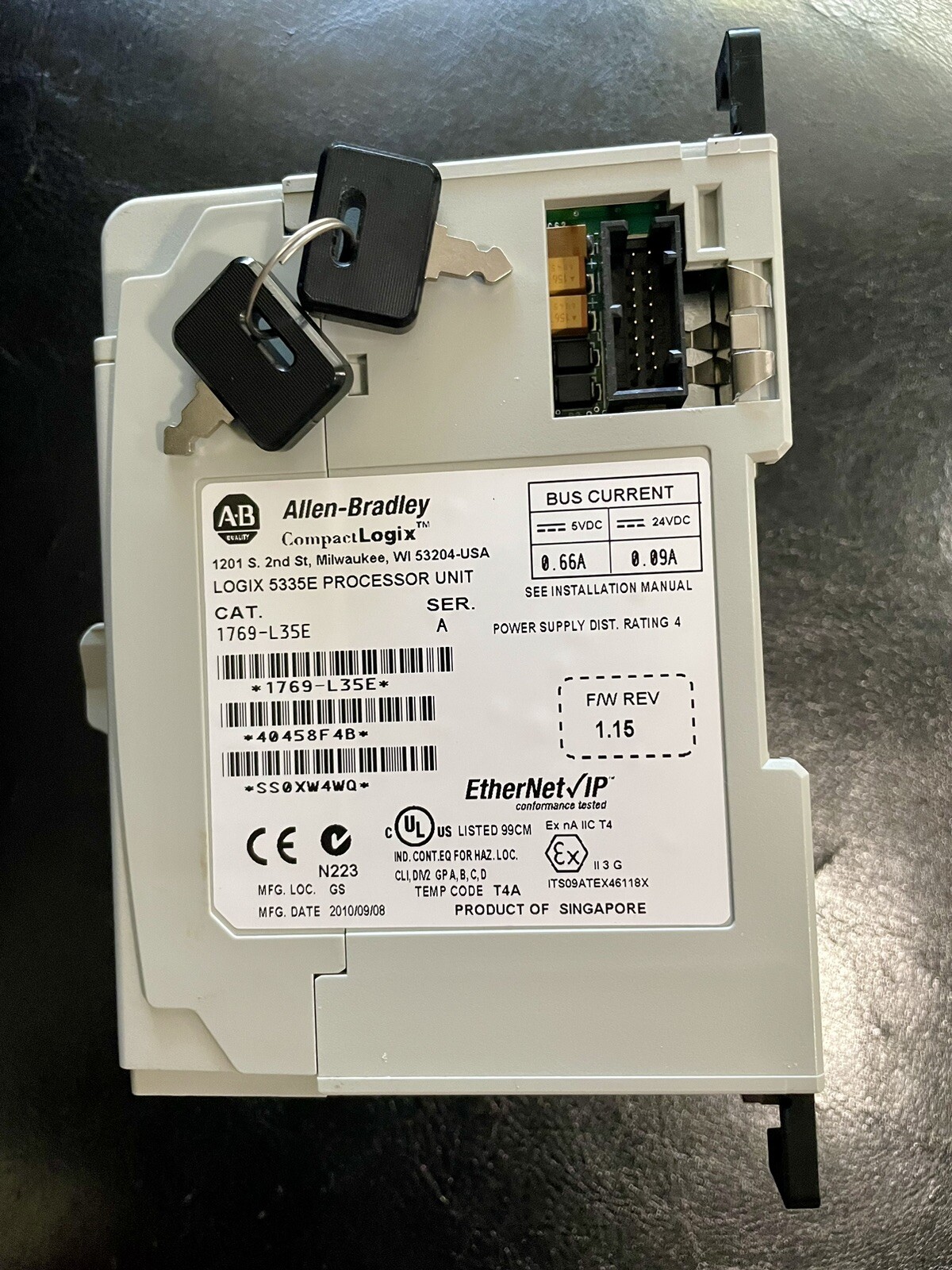 Allen Bradley 1769-L35E Ser A FW 1.15 CompactLogix Controller Logix ...