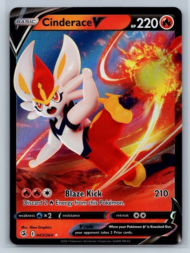 Cinderace V - Fusion Strike 043/264 Ultra Rare Pokemon TCG Card | eBay