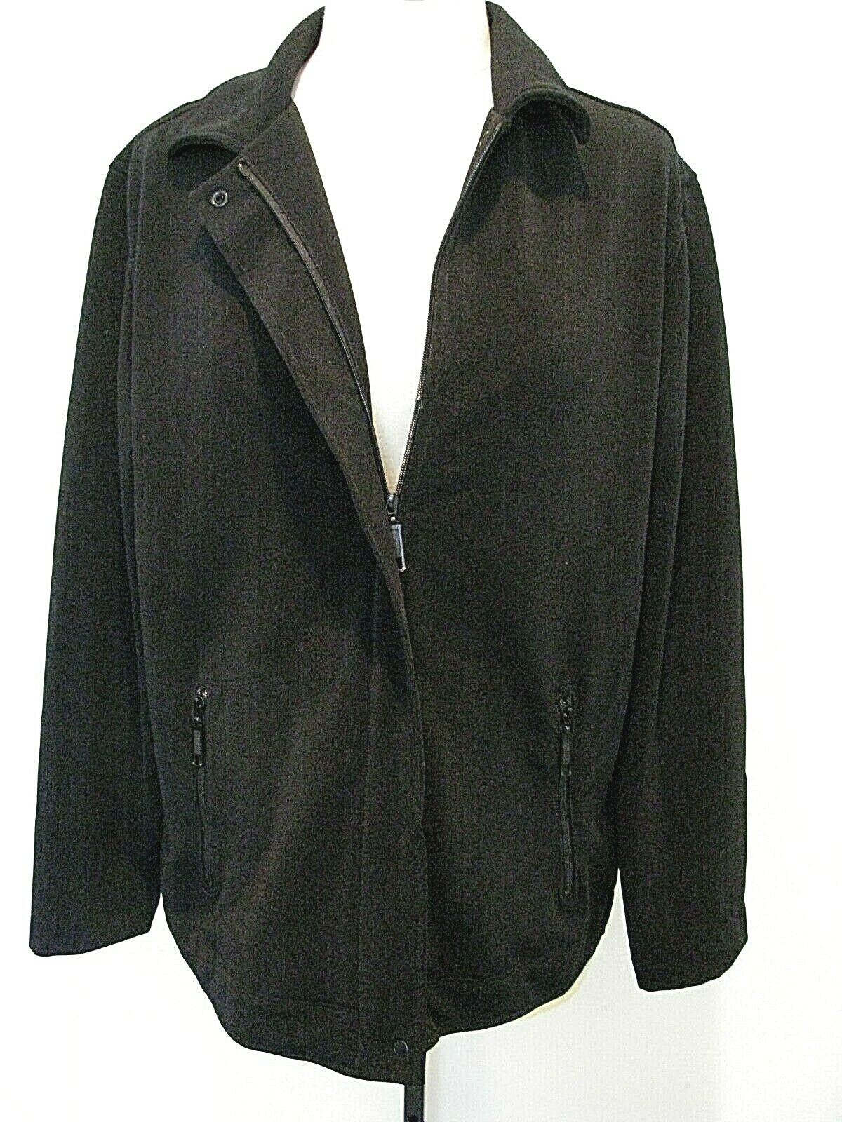 CHICOS Black Jacket With Hidden Front Zipper/ Front Snap Buttons Size 1 ...