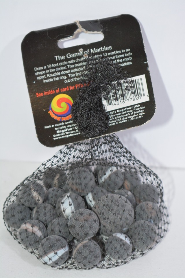 Mega Marbles "PIRATE" Net Bag of 25 Glass Marbles, 24 Players 1 Shooter ...