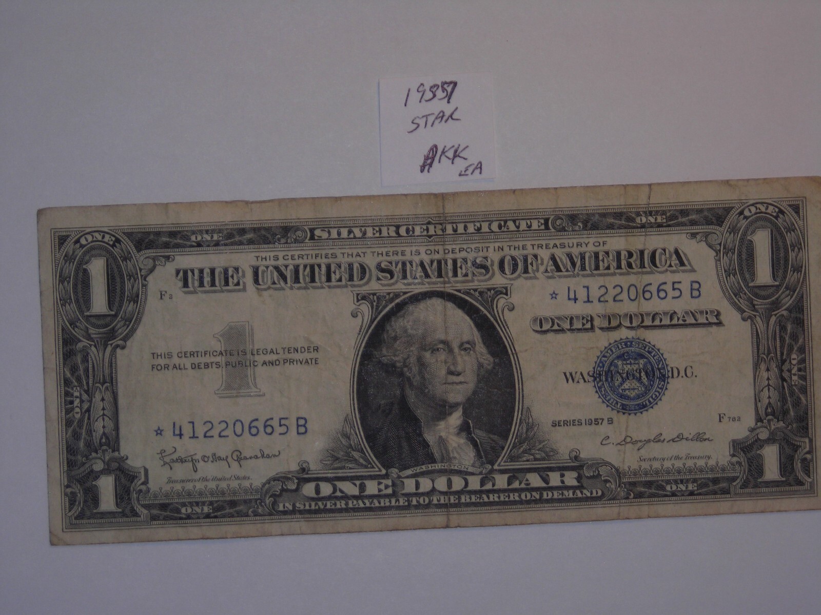 $1 DOLLAR 1957-B LOT OF STAR NOTE ONE DOLLAR BILL BLUE SEAL SILVER ...