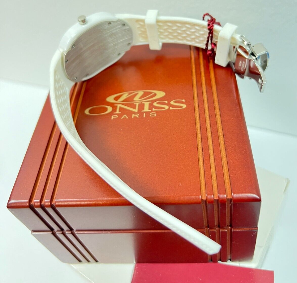 ONISS Paris Ceramic Watch Saphire Crystal Swiss Movement white /silver ...