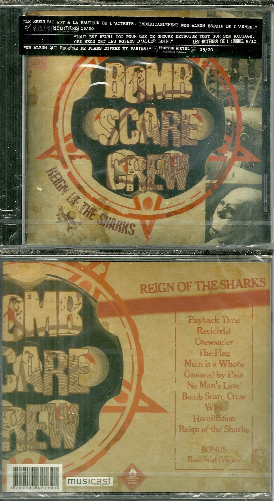 RARE / CD - BOMB SCARE CREW : REIGN OF THE SHARKS / HEAVY METAL NEUF ...