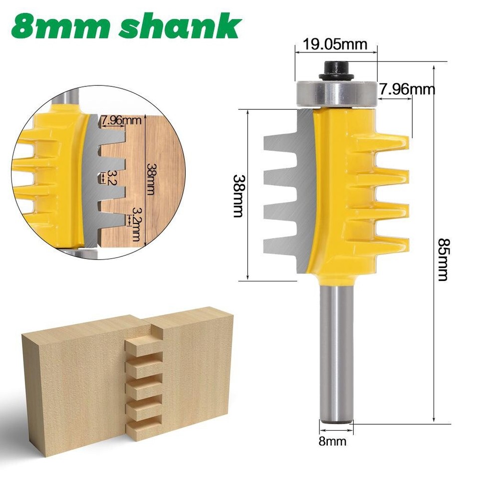 6/8mm Finger Glue Joint Router Bit Shank Woodworking Milling Cutter ...