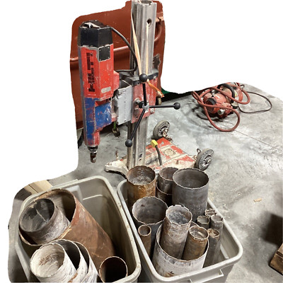Hilti Core Drill w/ Stand + 19 Bits + Extensions + AS IS VACUUM ACCS ...