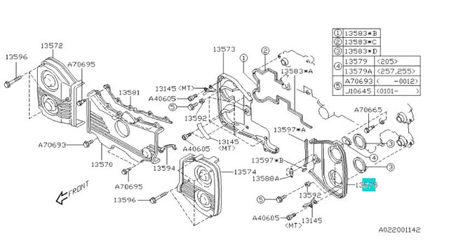 OEM Subaru Left Inner Timing Cover 13569aa103 13575AA103 for sale ...