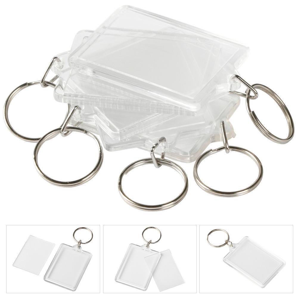 1 x 45mm x 35mm Acrylic Plastic Blank Keyring Insert Photo Passport Key ...