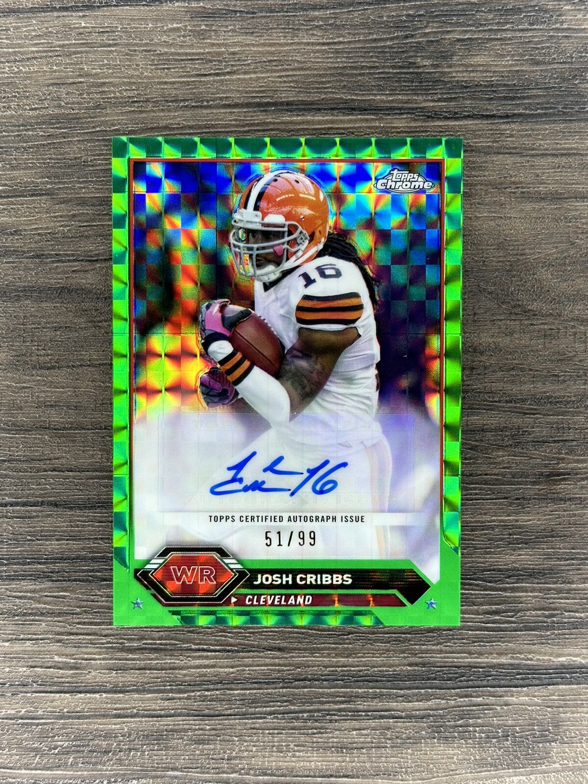 2023 Topps Composite Josh Cribbs #TCA-JC Chrome Green Geometric Auto ...