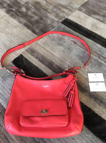 Vintage COACH Legacy Shoulder Bag Crossbody Bag Hobo Red Leather 22381 ...