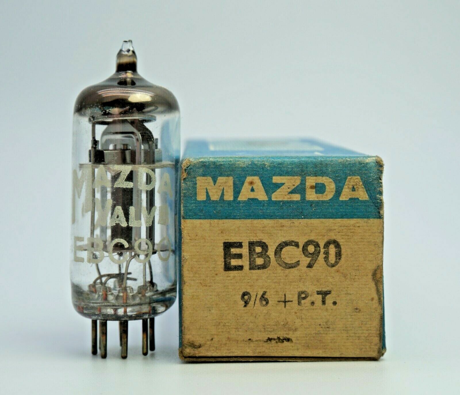 Mazda England 6AT6 EBC90 Halo Getter Valve Tube New Old Stock Boxed ...