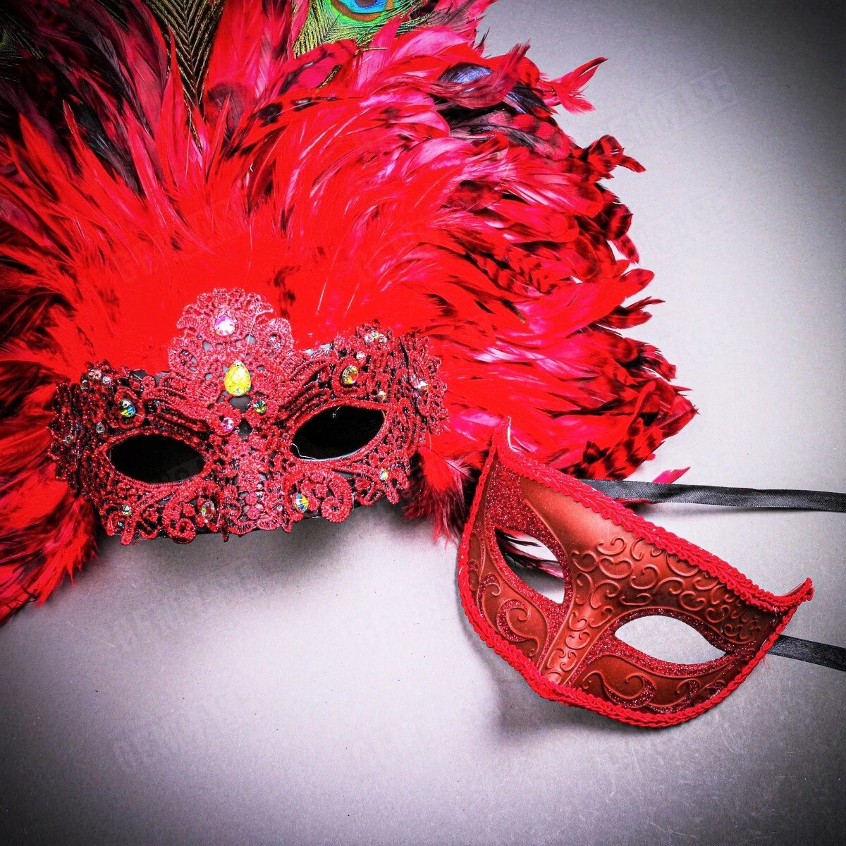 Black And Red Masquerade Masks For Men