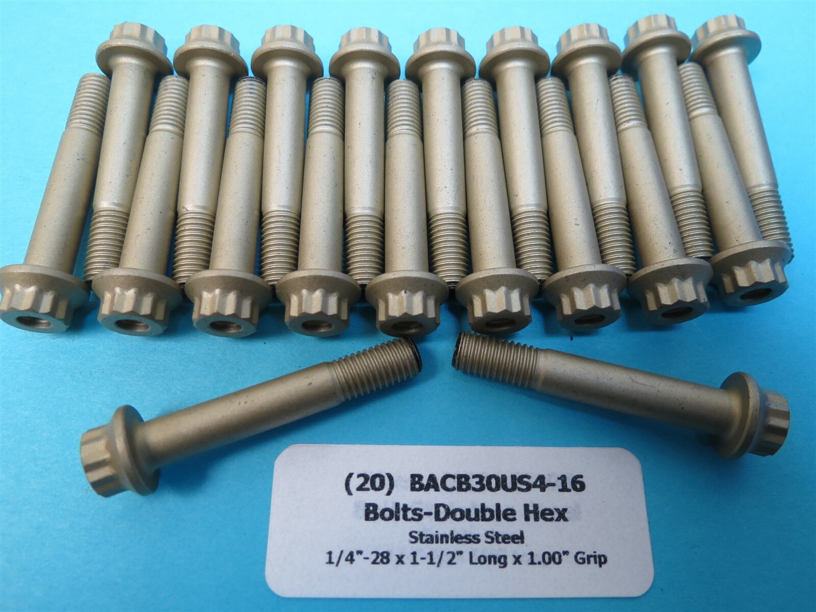 1/4"-28 x 1-1/2” Stainless Steel 12-Point Bolt Boeing Aircraft ...
