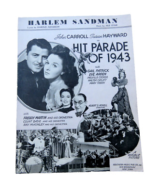 HIT PARADE OF 1943 Sheet Music "Harlem Sandman" Susan Hayward John ...
