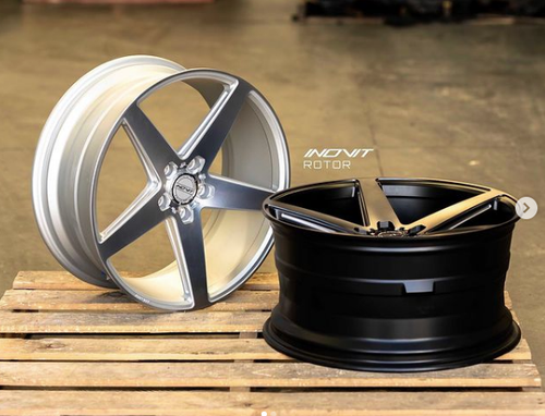 20" Inovit Rotor Alloy Wheels 5x120 WIDER REAR Black MF fit VW ...