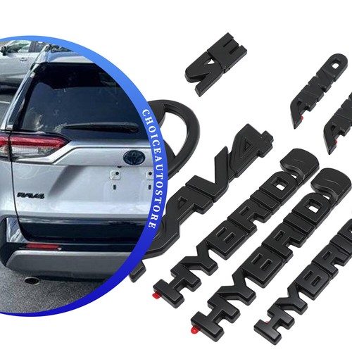 Door Trunk Emblem Overlay Kits For Rav4 Hybrid SE AWD 2019-2025 Black ...