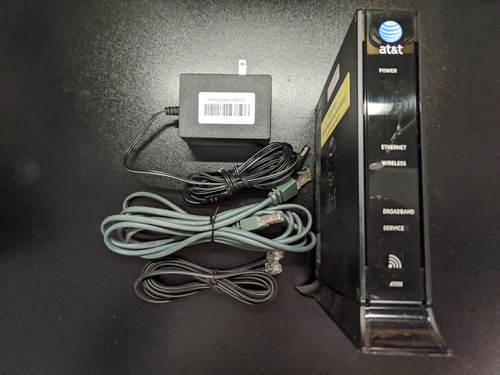 AT&T Pace 4111N Black 4-Port Ethernet 1Port DSL Wireless Modem Router ...