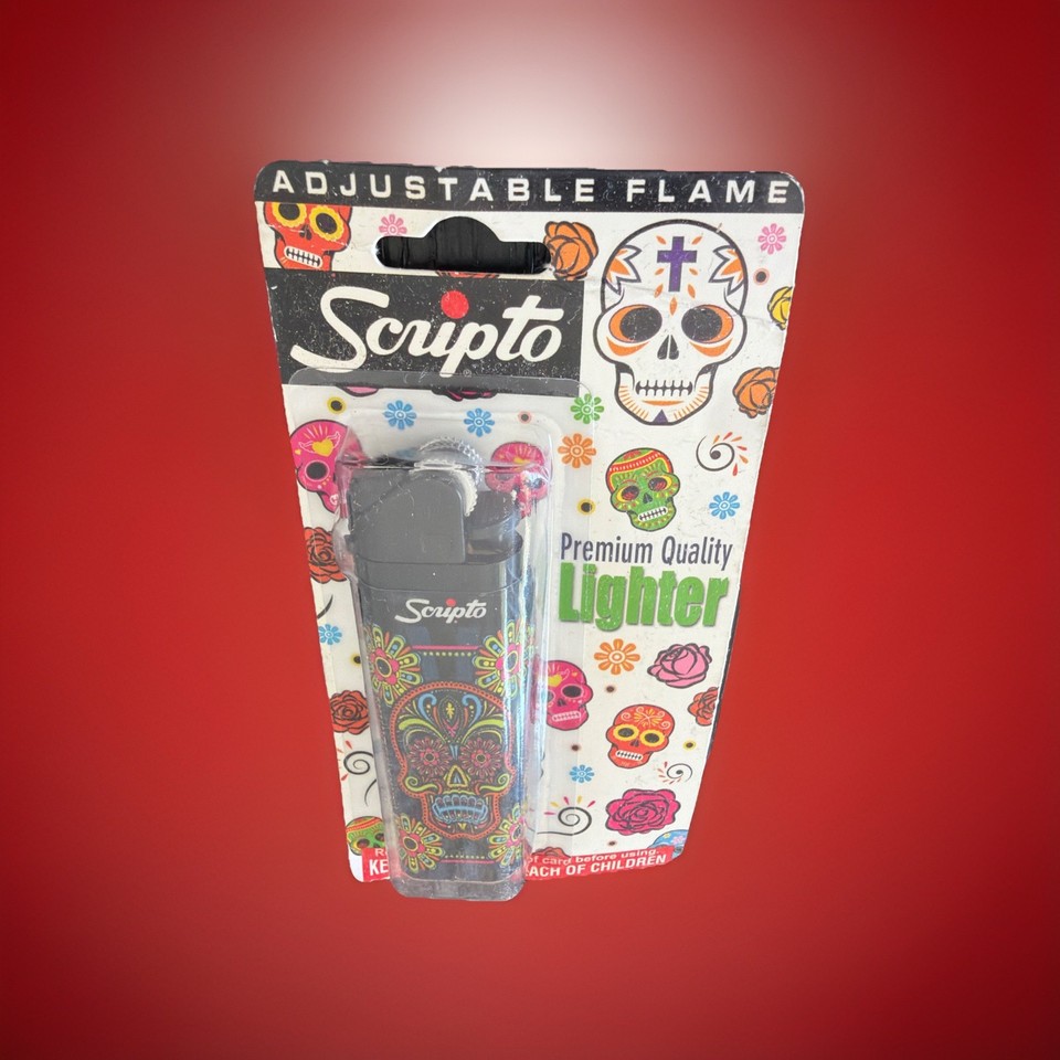 Scripto Premium Quality Lighter *Colorful Skull Design* (Adjustable ...