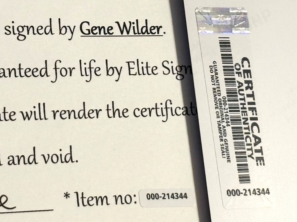 Gene Wilder Signed 8x10 Photo, Authentic, COA Autograph Willy Wonka | eBay