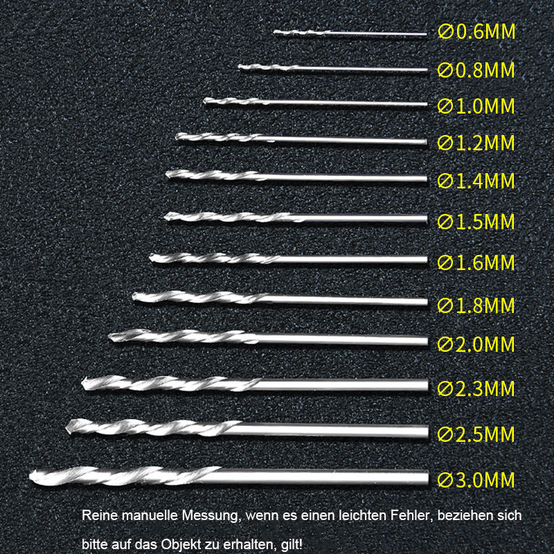 Metallbohrer Ø0,5-3mm Spiralbohrer Stahlbohrer HSS Bohrer Metall Holz ...