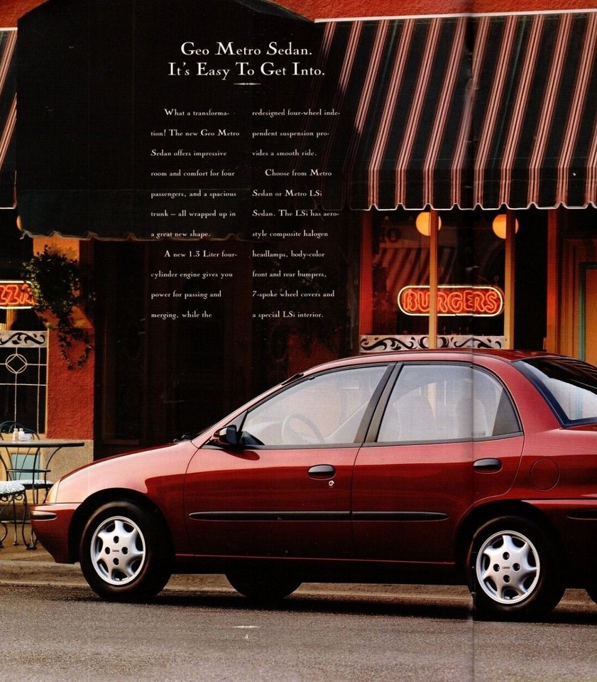 Big 1995 GEO METRO Brochure/Catalog with Color Chart: LSi, Coupe, Sedan ...