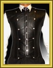 Men Black leather Steel Boned Lace Up Front Busk Body Shaper corset | eBay