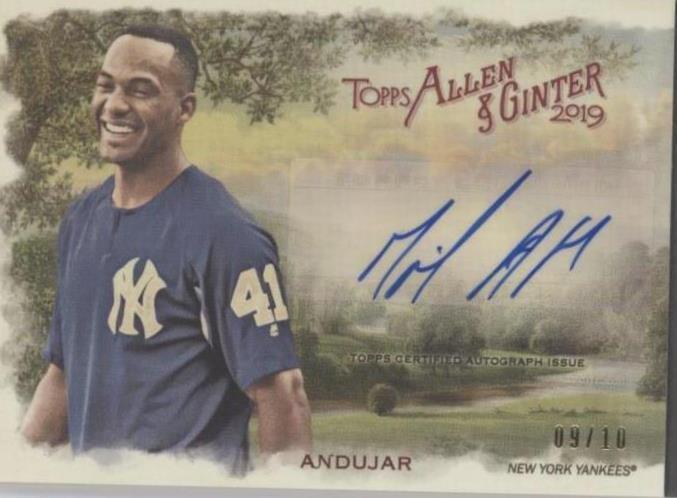 2019 Topps Allen & Ginter - Autographed Relic Book Cards Miguel Andujar ...
